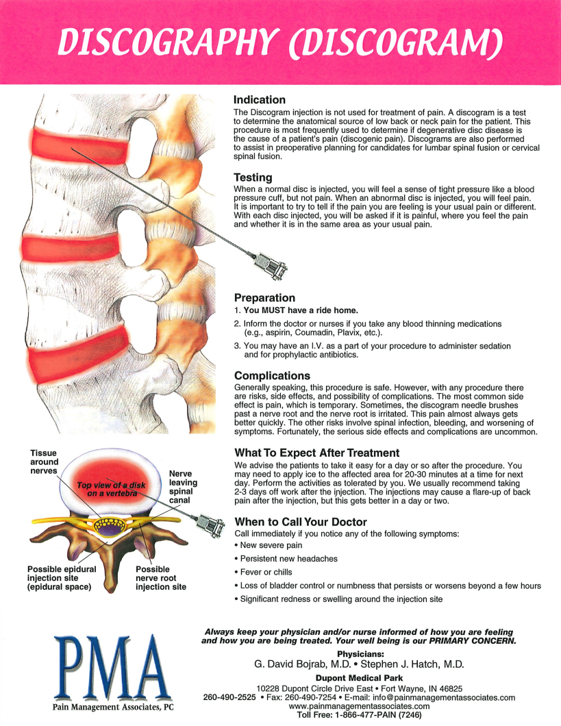 Discography (Discogram) – Pain Management Associates, PC