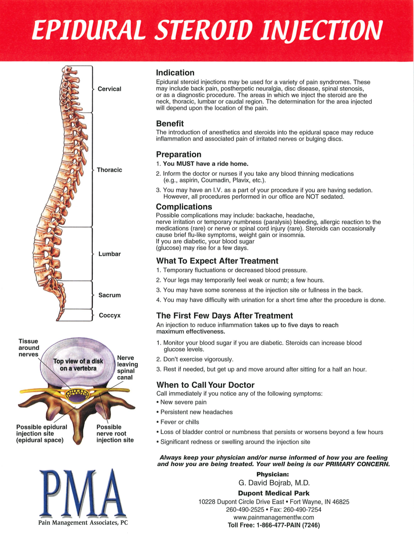 Epidural Steroid Injection – Pain Management Associates, PC