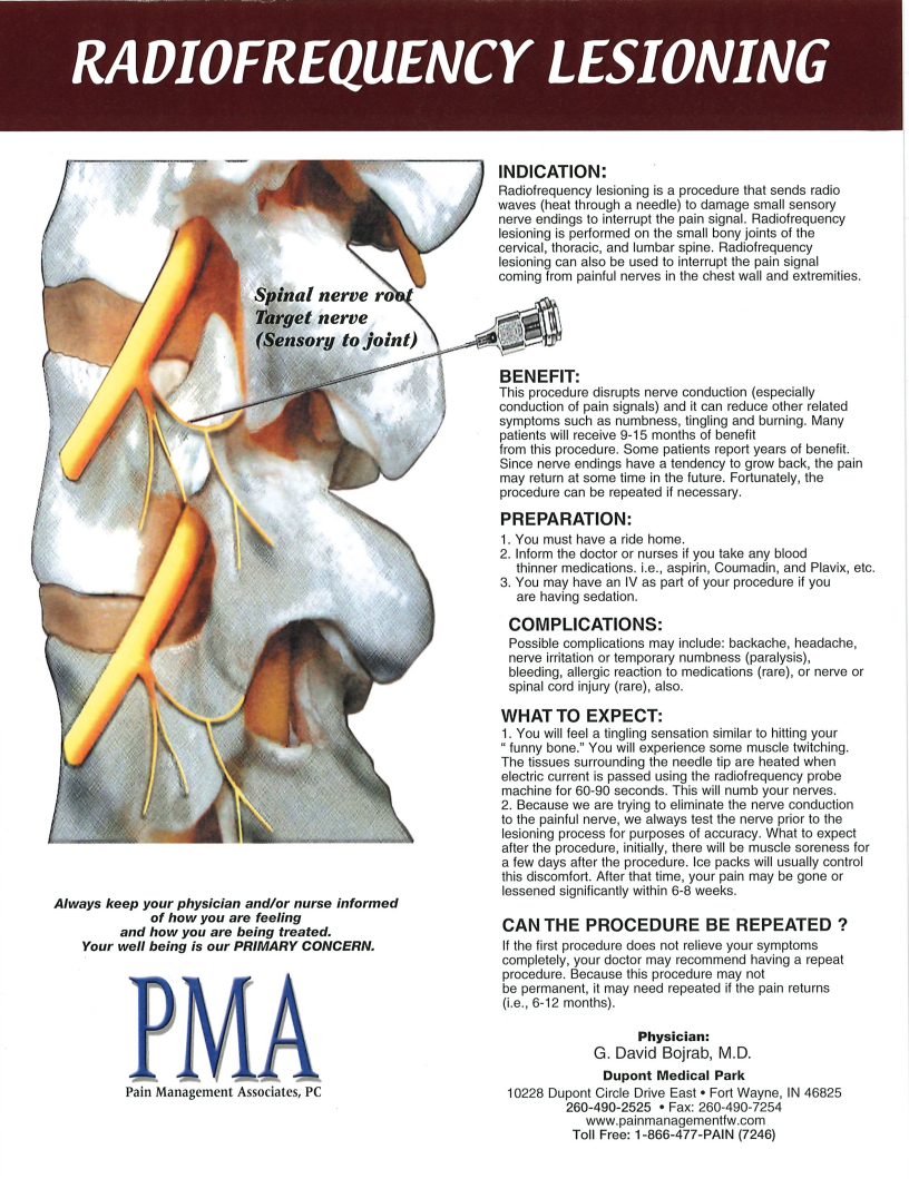 Radiofrequency Lesioning – Pain Management Associates, PC